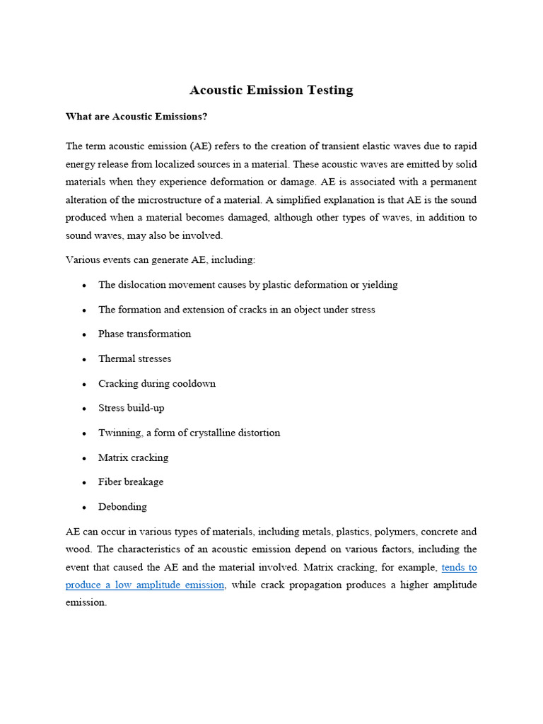 Acoustic Emission Testing Overview | PDF | Building Engineering ...