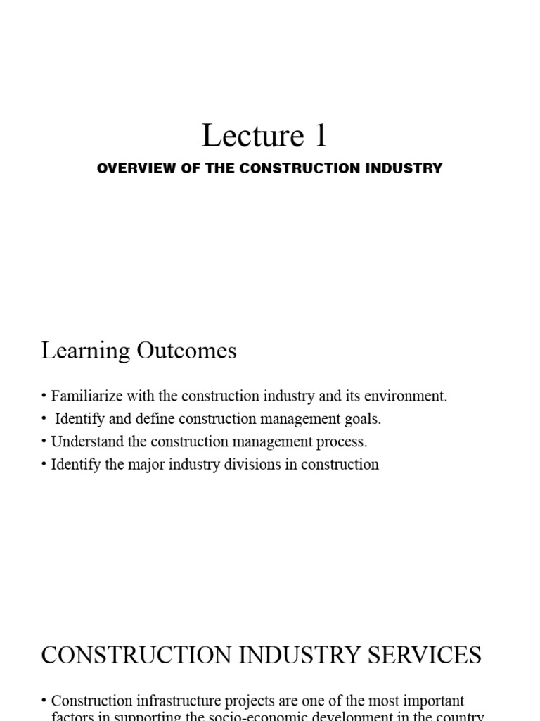 Construction Methods And Project Management Lecture 1 6 Pdf General Contractor Project