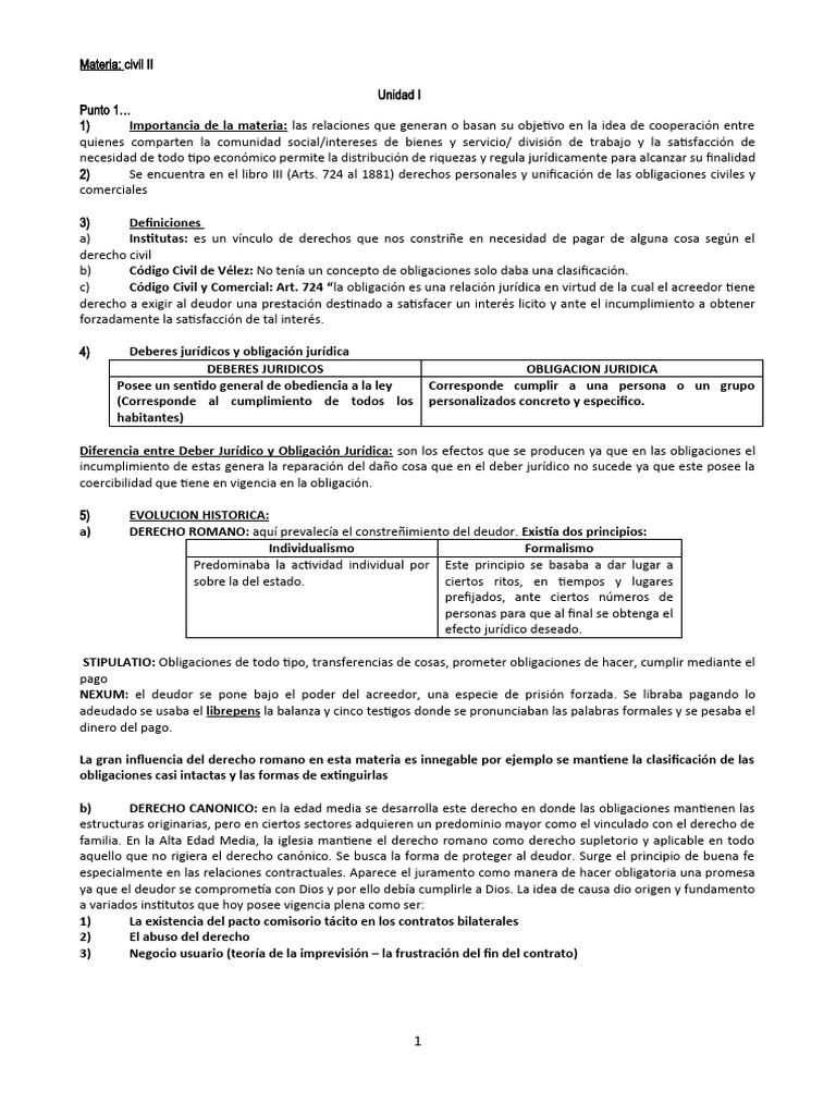 Resumen de Obligaciones Primer Parcial Horacio | PDF | Pagos | Bienes (Ley)