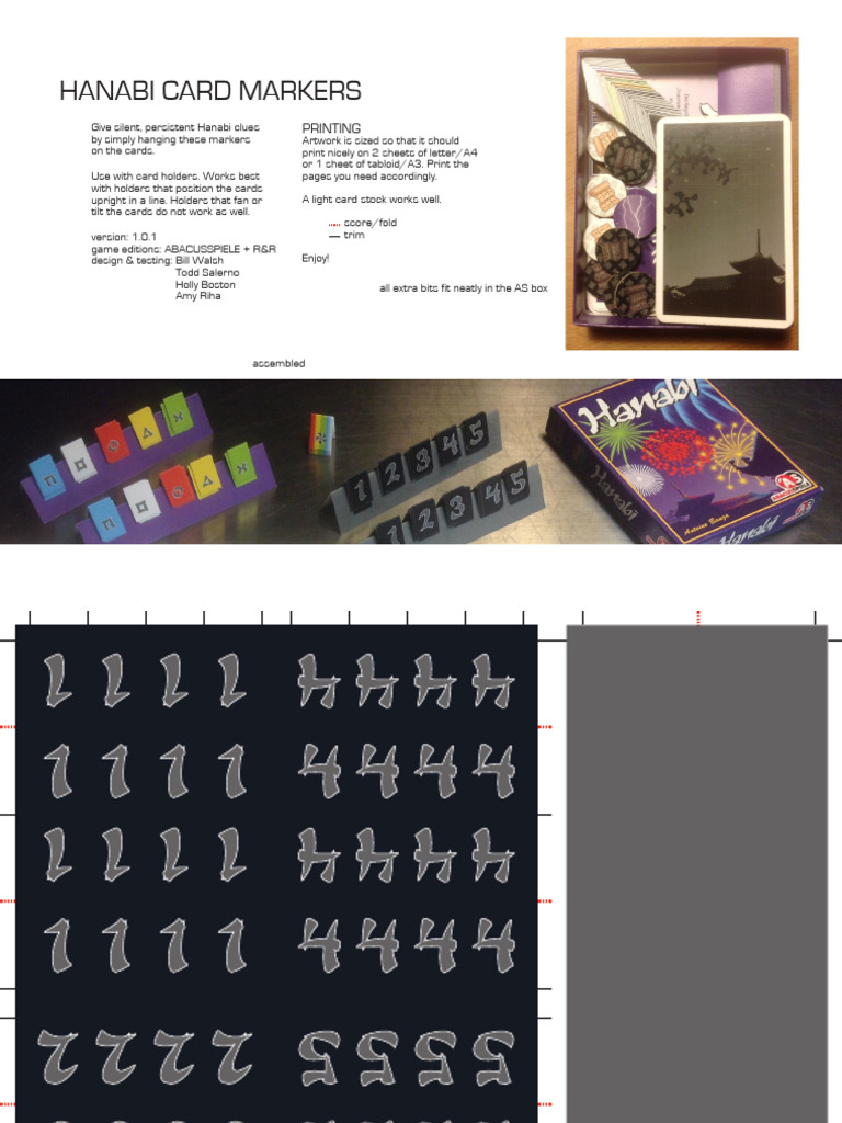 Hanabi Card Markers Instructions | PDF | Biodegradable Materials | Wood ...