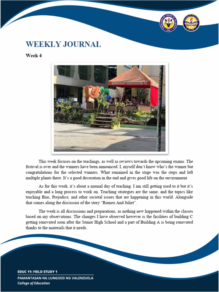 WEEK 4 Weekly Journal | PDF