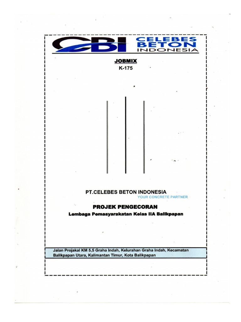 Jomix Mutu K-175 An PT. Areta Sakti Persada | PDF