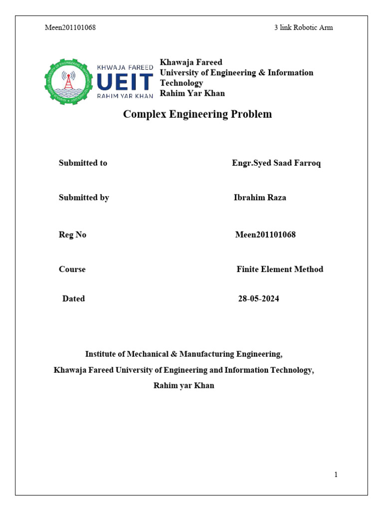 Finite Element Meen201101068 | PDF | Circle | Ellipse