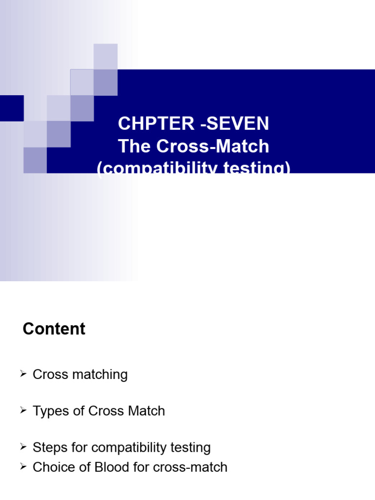 Cross-Matching Blood Compatibility Guide | PDF | Blood Plasma | Blood ...