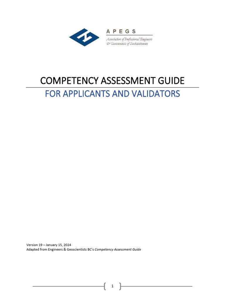 Competency Assessment Guide Apegs 2024 | PDF | Academic Degree | Engineer