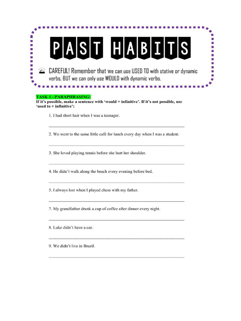 Past Habits | PDF