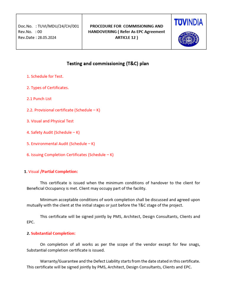 Final Completion Certificate Procedure | PDF | Architect | Business Law