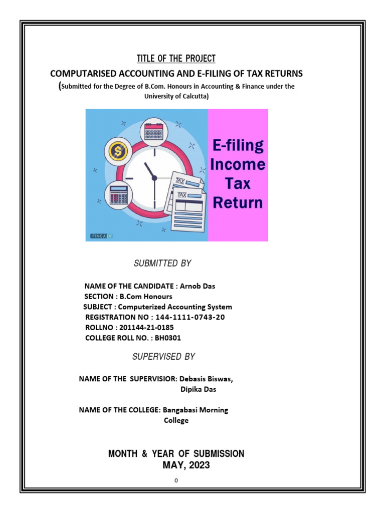 Computerized Tax E-Filing Project | PDF | Irs Tax Forms | Computing