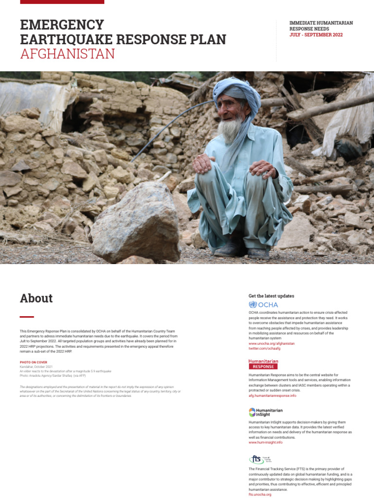 afg_earthquake_emergency_response_plan_2022 | PDF | Humanitarian Aid ...