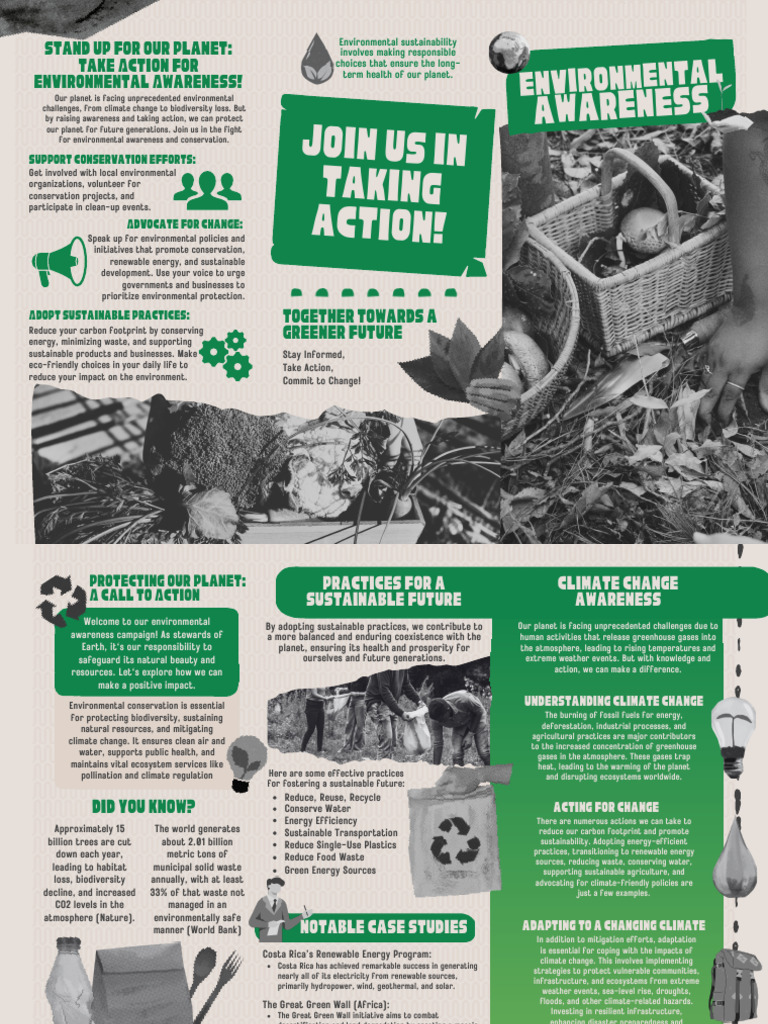 Green Modern Textured Environmental Sustainability Brochure | PDF ...