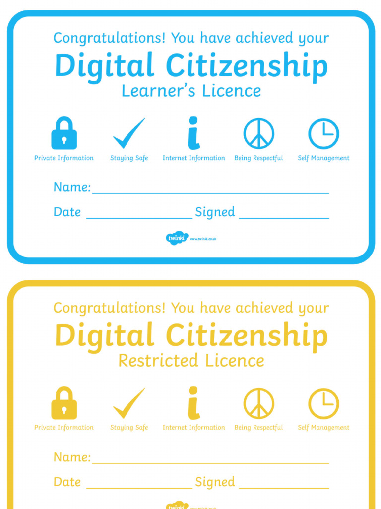 Digital Citizenship Certificates | PDF