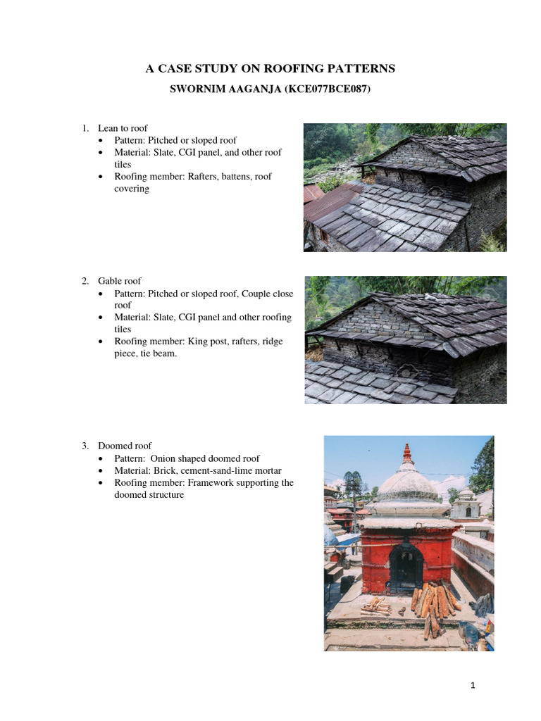 A Case Study On Roofing Patterns | PDF | Roof | Earth Sciences
