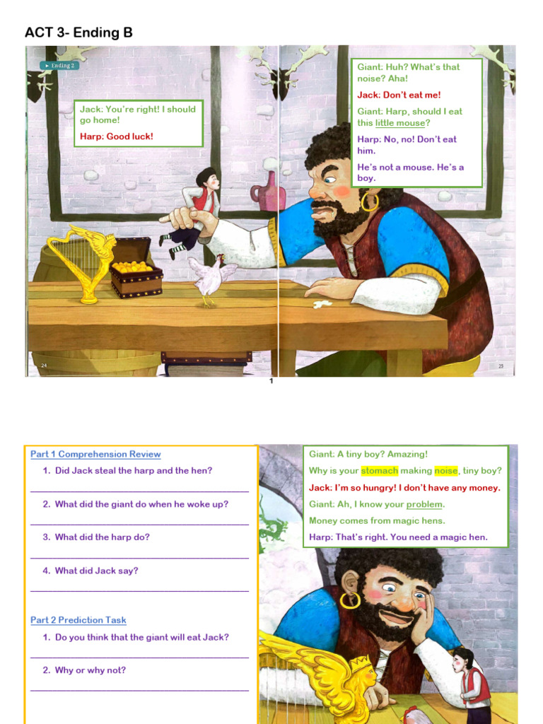 Jack and the Beanstalk Reader’s theatre Act 3 | PDF