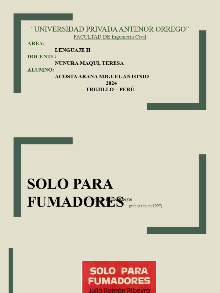 Reflexiones sobre el Vicio del Tabaco | PDF | Ciencias sociales ...