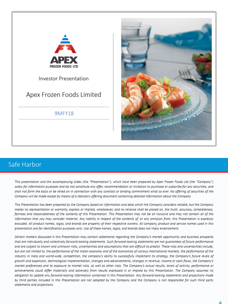 Apex Investor Presentation 9MFY18 | PDF | Economies | Financial Accounting