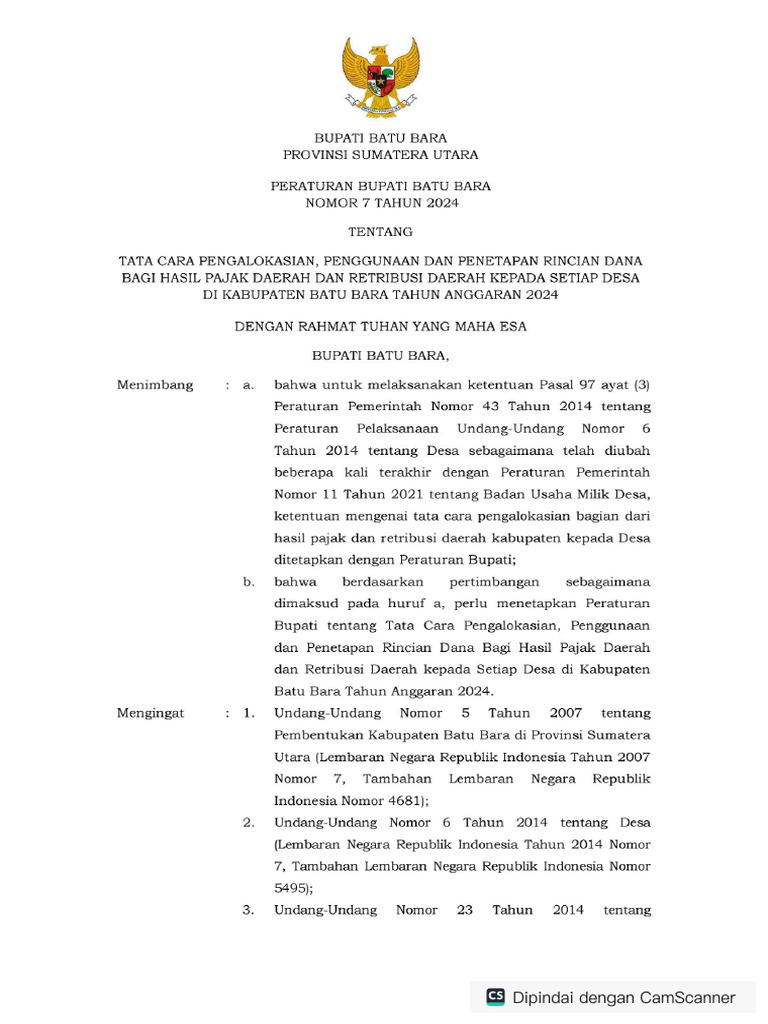 Perbup DBH 2024 | PDF