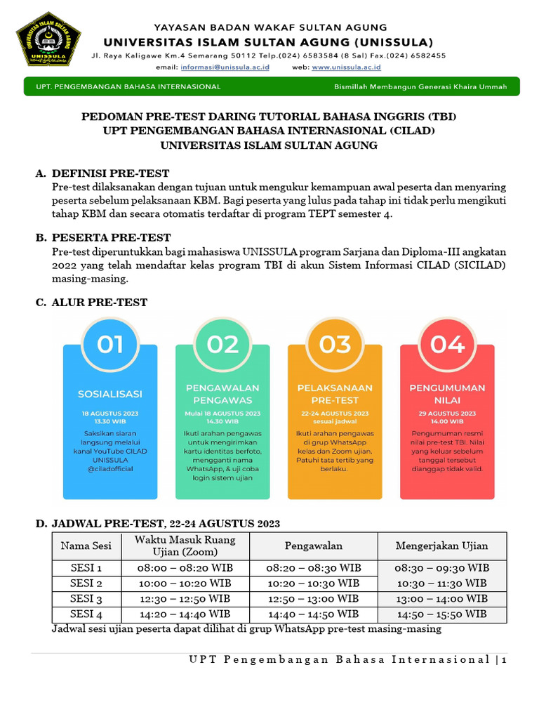 Pedoman Peserta Pre-Test Tbi | PDF