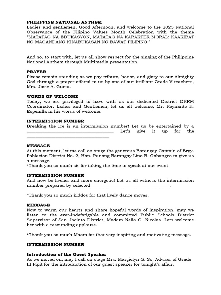 teachers day script | PDF