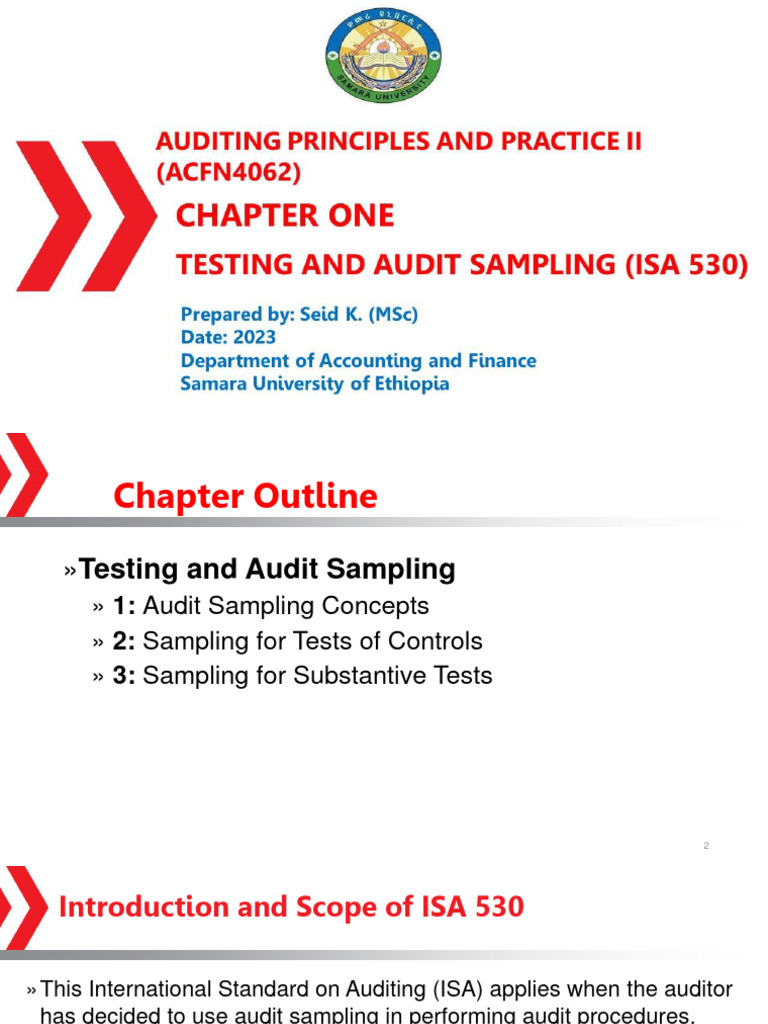 Audit Ii Chapter 1 | PDF | Audit | Sampling (Statistics)