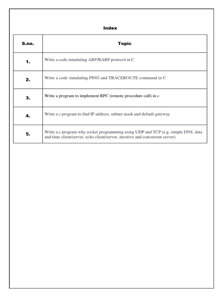 Computer Network Lab File | PDF | Computer Architecture | Computer Programming