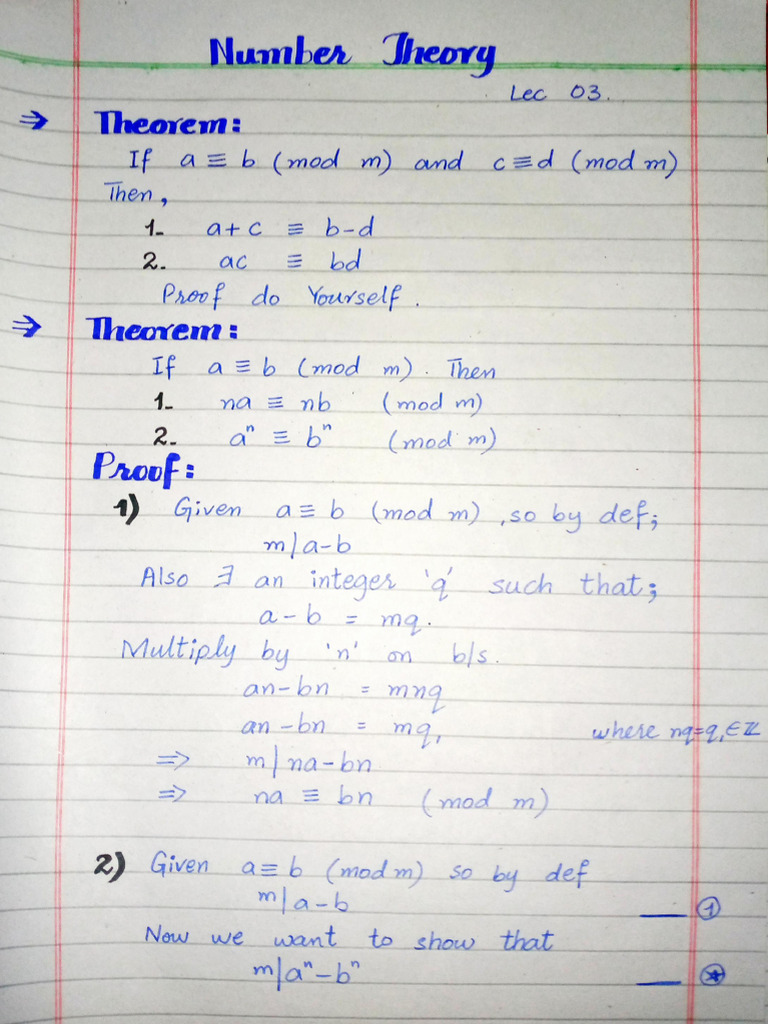 Number Theory Lec 3 | PDF