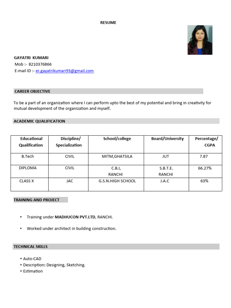 GAYATRI Resume | PDF