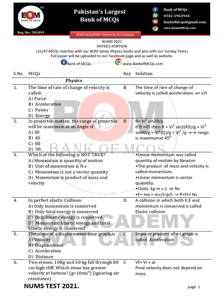 nums 2021 | PDF | Momentum | Capacitor