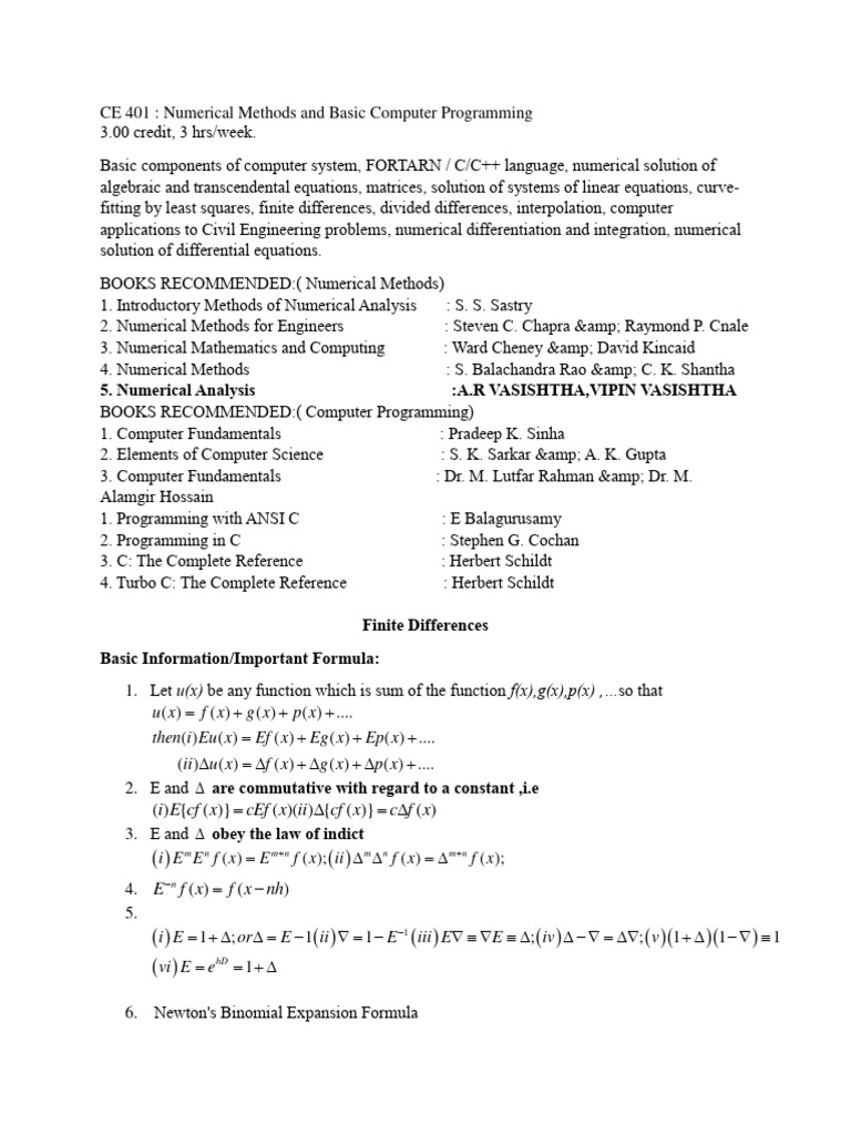 Numerical Methods (Nurul Alam) | PDF | Numerical Analysis | Finite ... Numerical Methods (Nurul Alam) | PDF | Numerical Analysis | Finite ...