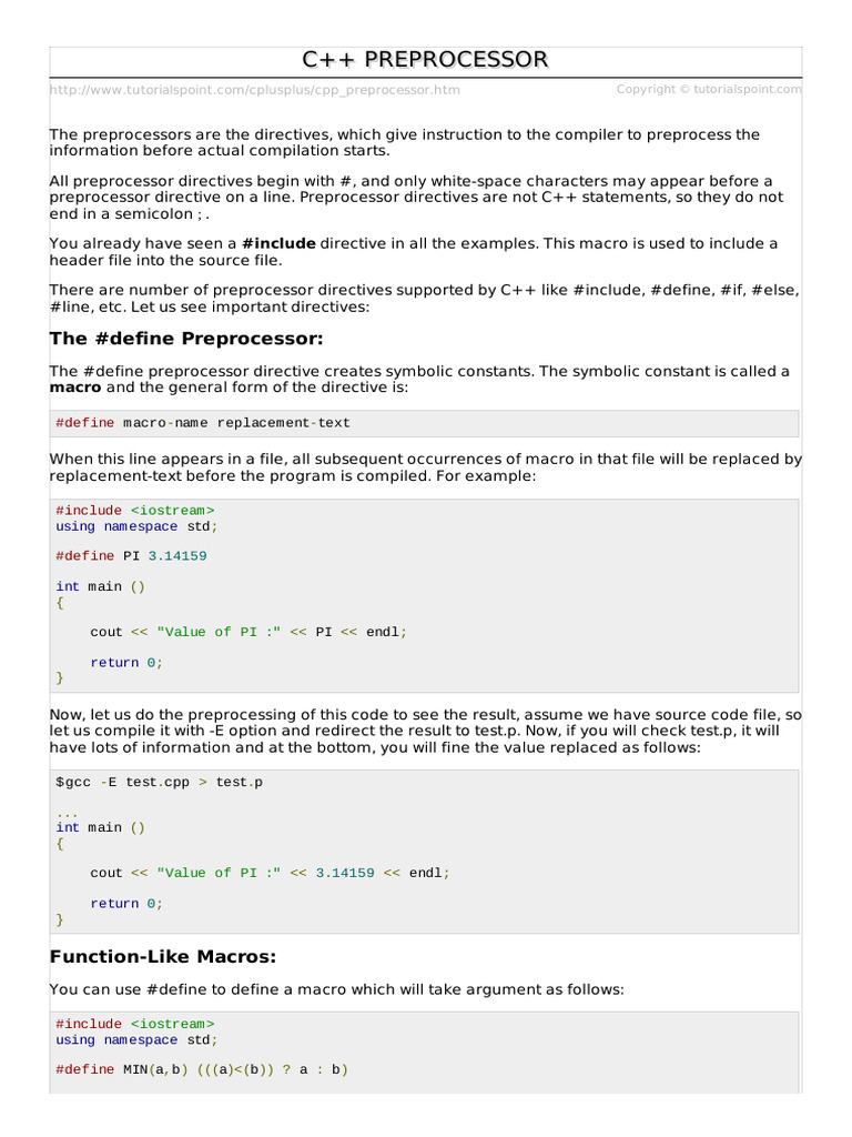 CPP Preprocessor | PDF | Programming Paradigms | Computer Engineering CPP Preprocessor | PDF | Programming Paradigms | Computer Engineering