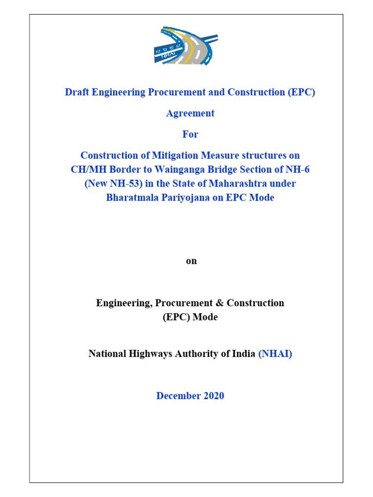 NHAI EPC Agreement | PDF | Request For Proposal | Indemnity