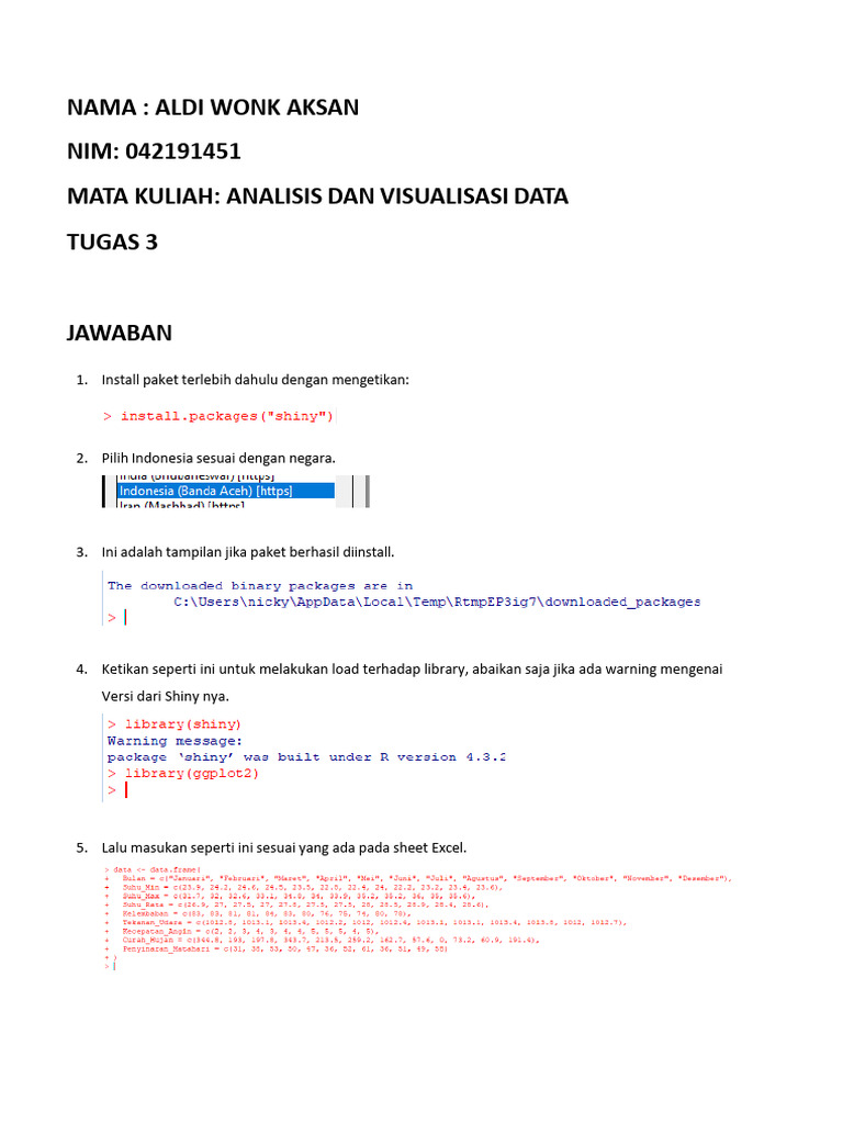 Tugas 3 - Analisis Dan Visualisasi Data - Aldi Wonk Aksan | PDF