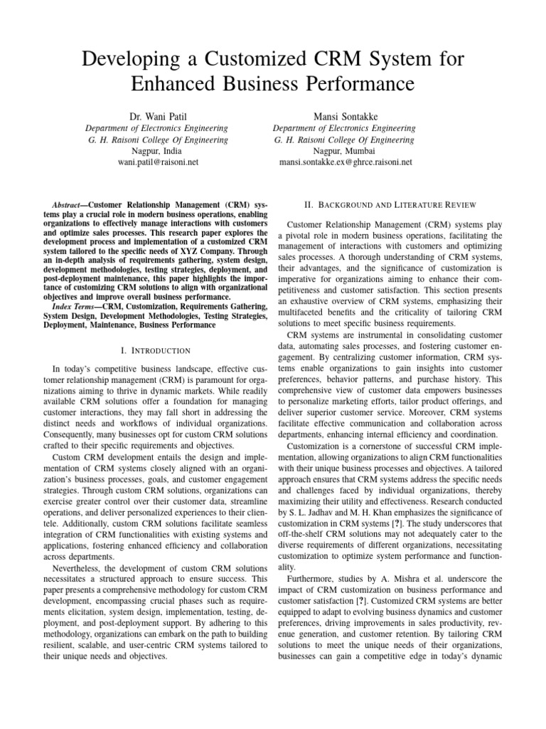 IEEE Conference Template | PDF | Customer Relationship Management ...