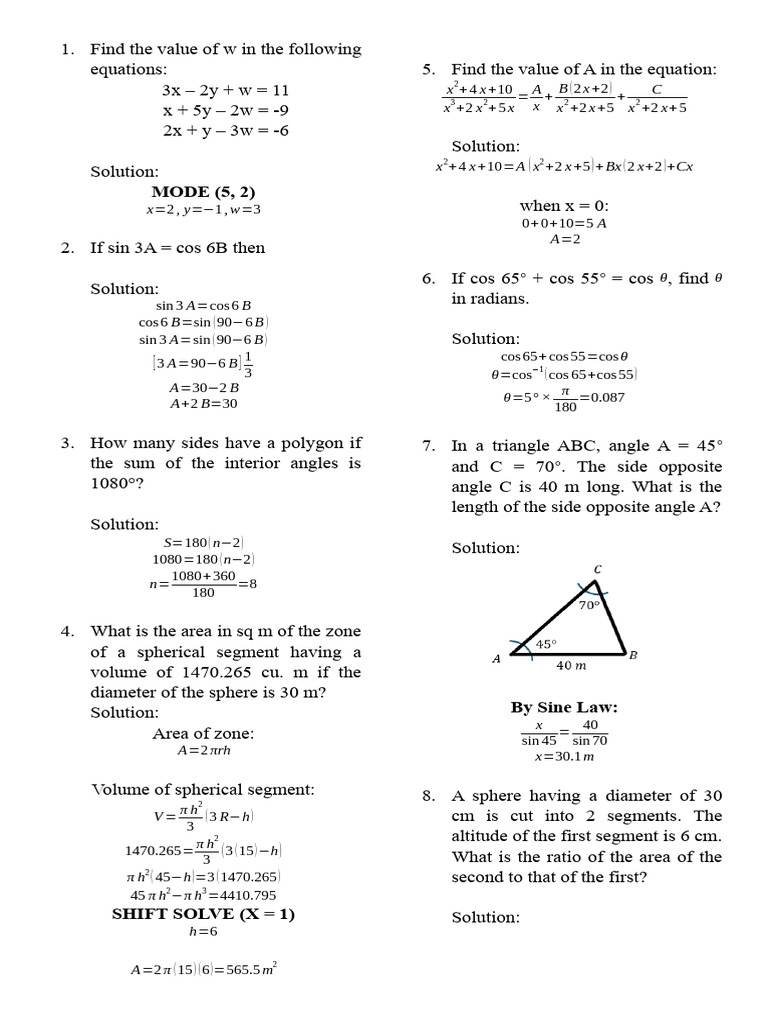 PAST BOARD PROBLEMS | Download Free PDF | Triangle | Sphere
