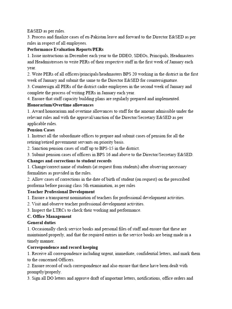 E&SED Employee Management Procedures | PDF