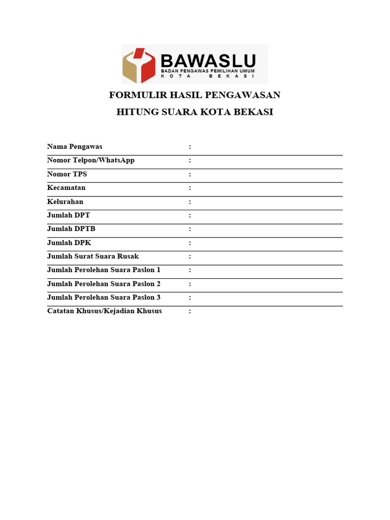 Formulir Tungsura Fix BGT | PDF