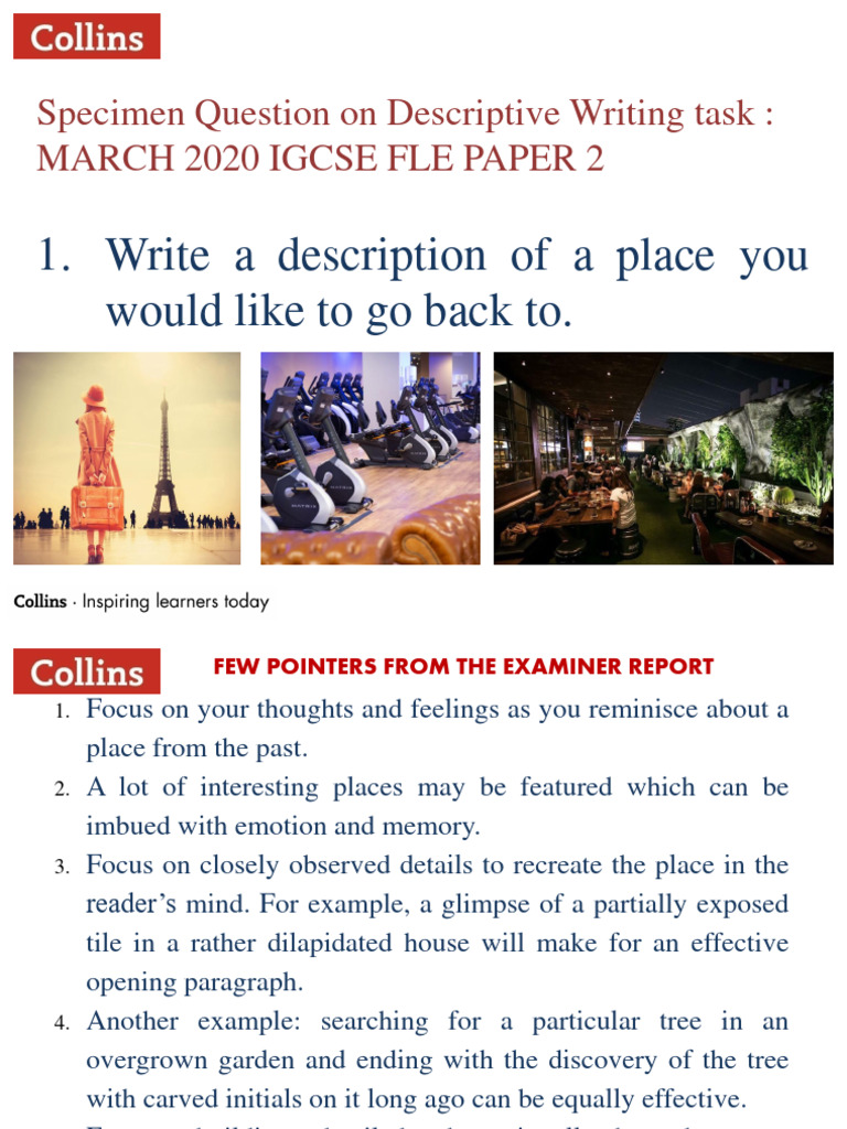Collins - Descriptive Writing - IGCSE FLE | PDF | Mind | Emotions