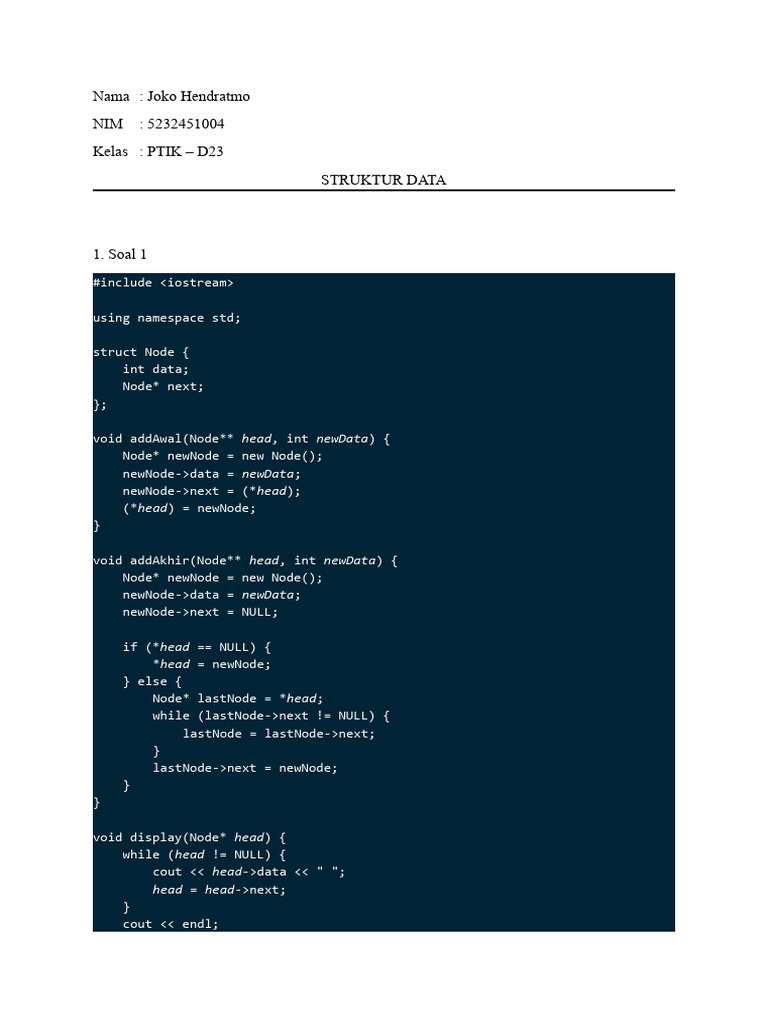 TR7 - Struktur Data | PDF | Namespace | Computer Programming TR7 - Struktur Data | PDF | Namespace | Computer Programming