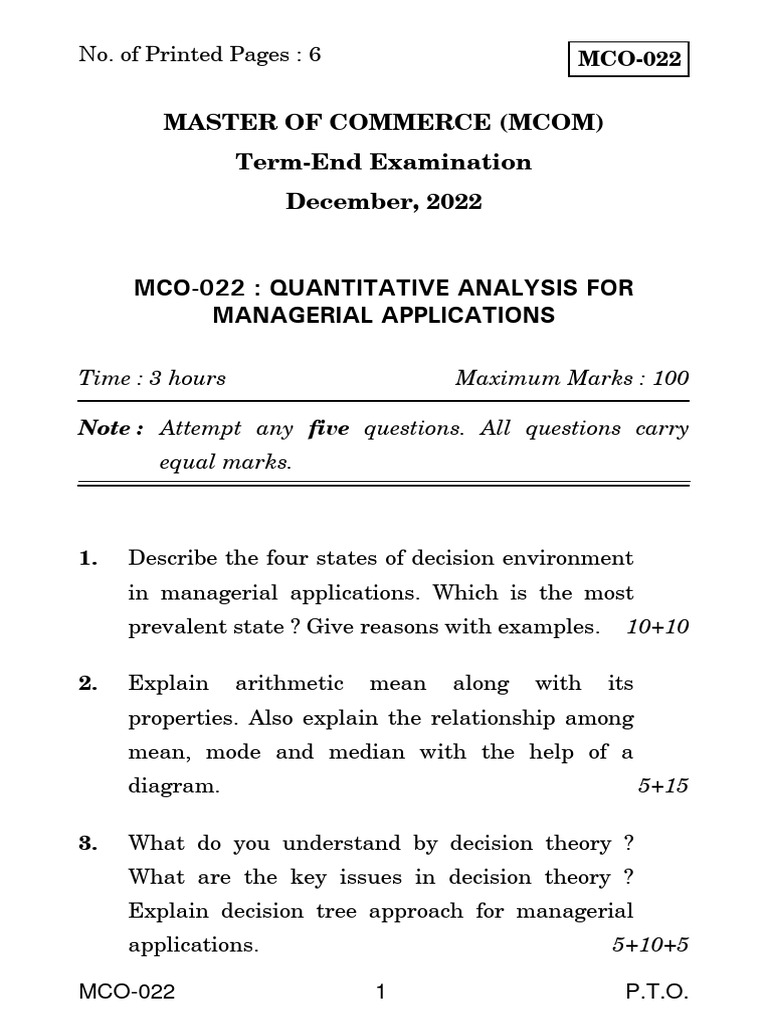 Mco 22 | PDF | Mean | Statistics