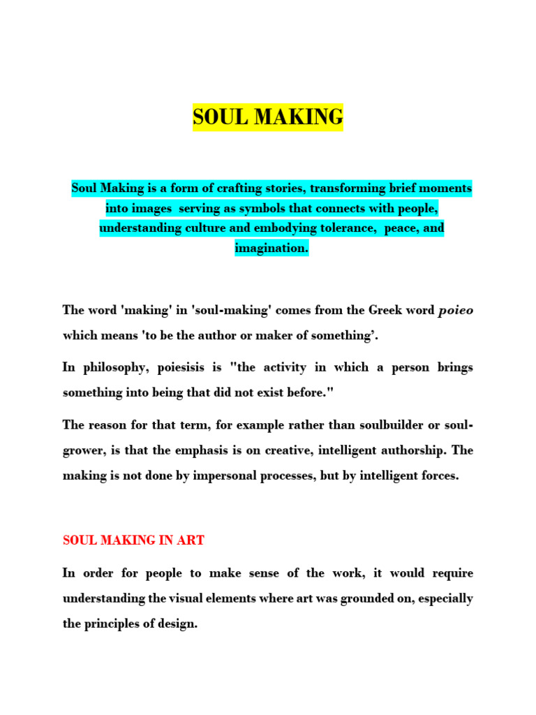 Soul Making | Download Free PDF | Soul | Feeling