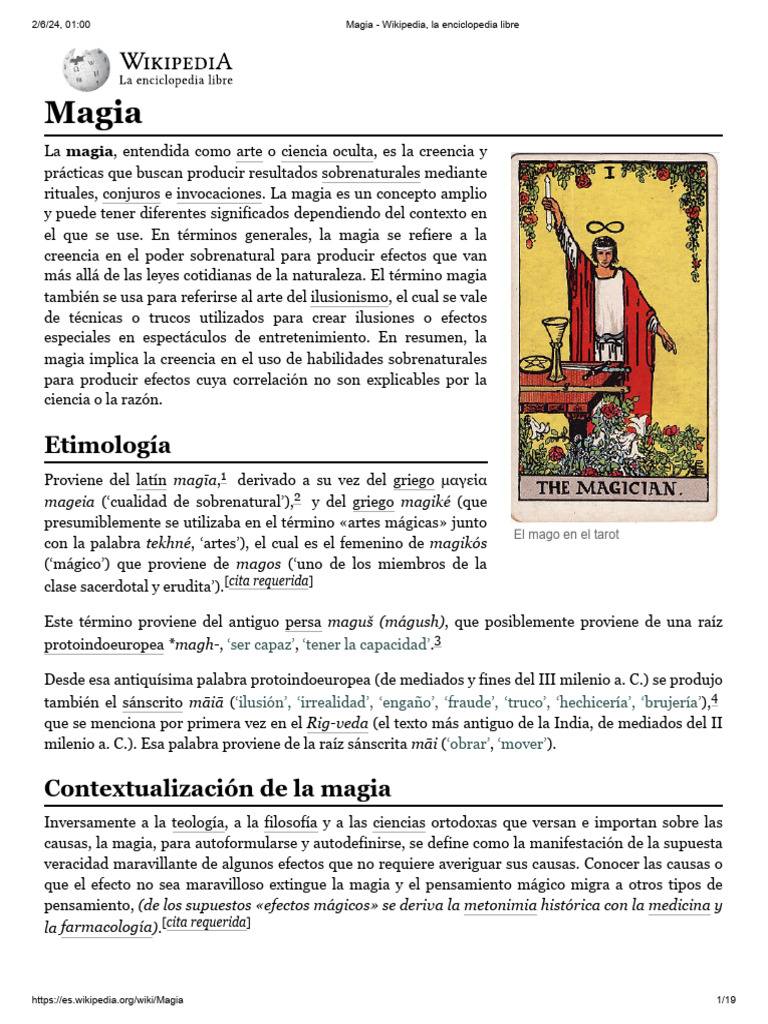 Magia - Wikipedia, La Enciclopedia Libre | PDF | Thelema | Brujería