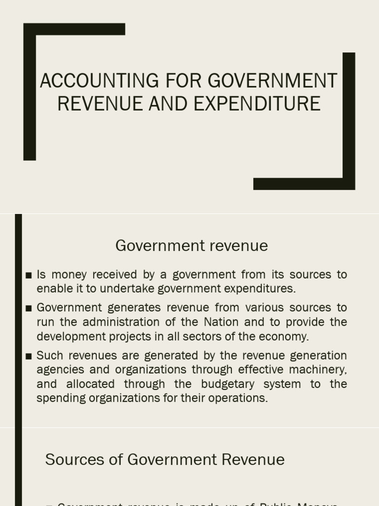 Accounting For Government Revenue and Expenditure | PDF | Taxes | Expense