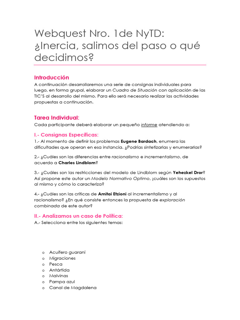 NyTD Clase 3.2 Webquest 1 NyTD Consignas | PDF