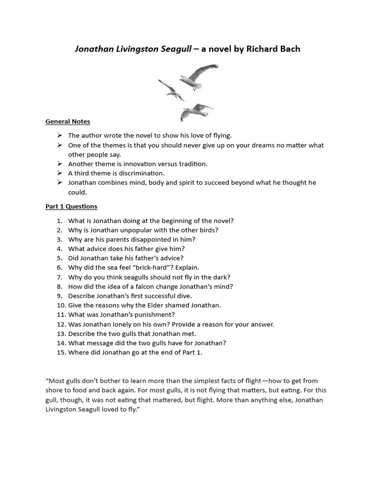 Jonathan Livingston Seagull Part 1 | PDF | Art | Young Adult