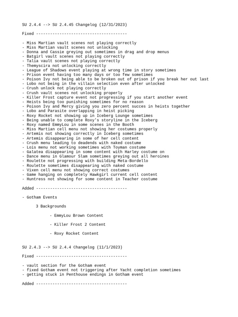 Changelog | Download Free PDF | Wonder Woman | Menu (Computing)