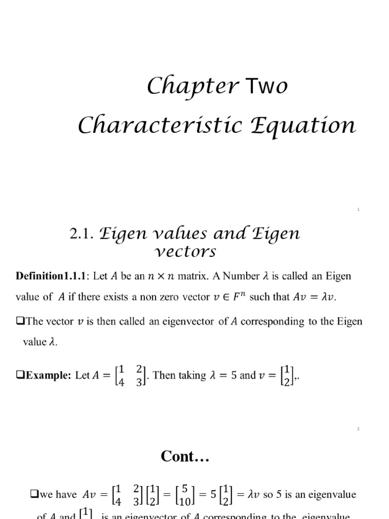 Chapter Two | PDF | Eigenvalues And Eigenvectors | Matrix (Mathematics)