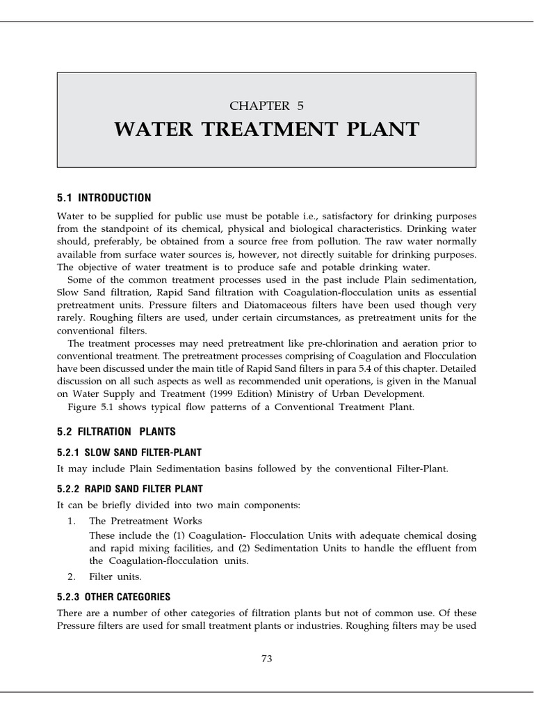Water Treatment Plant by CPHEEO | PDF | Filtration | Water Purification