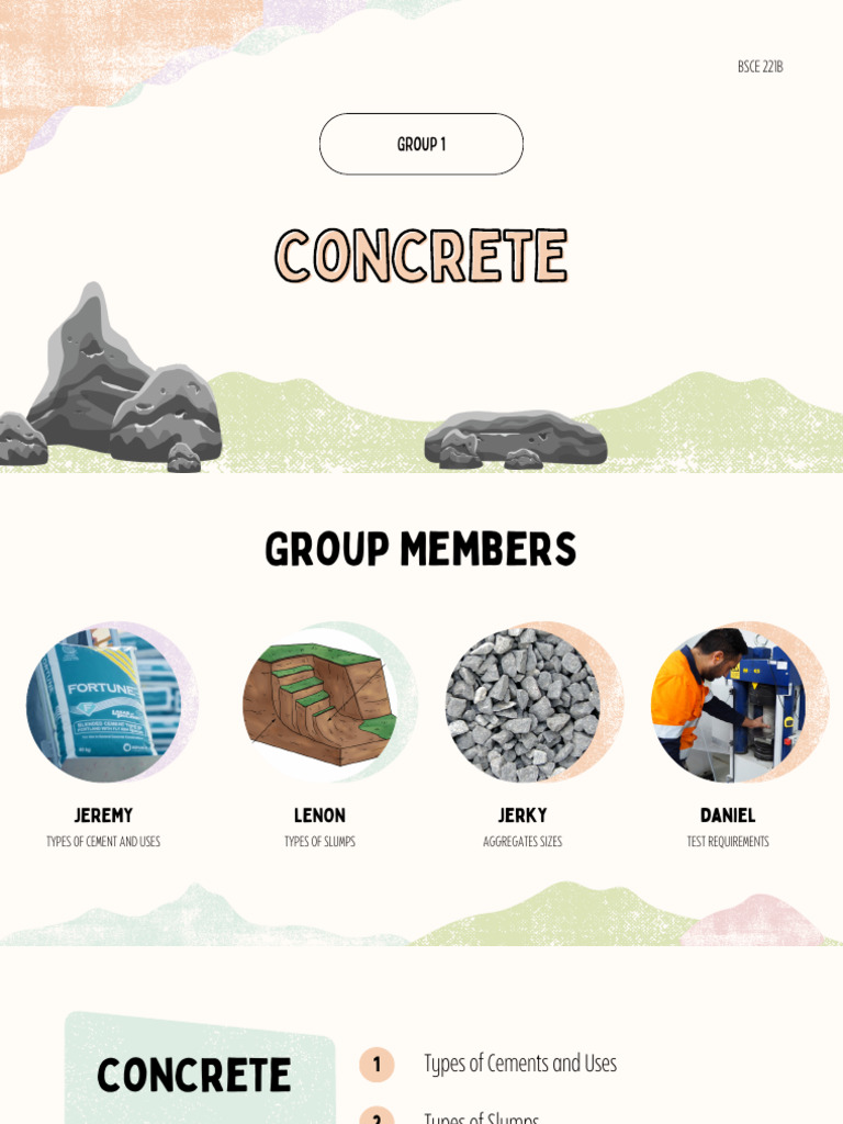 Division of Concrete - GROUP 1 | Download Free PDF | Cement | Concrete
