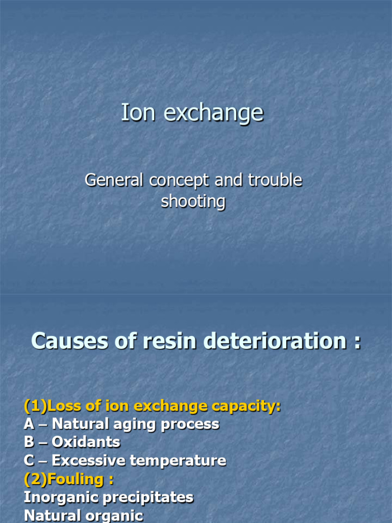 Ion Exchange Resin, General Concepts and Troubleshootings | PDF | Ion ...
