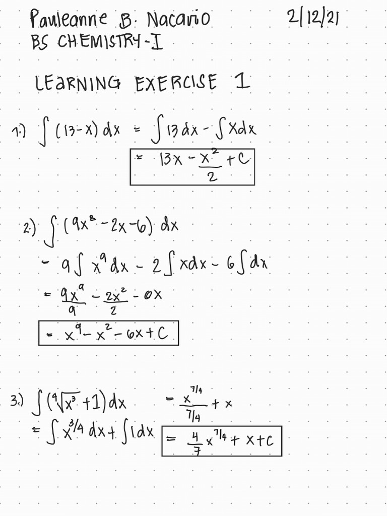 Learning Exercises 1-3 | PDF