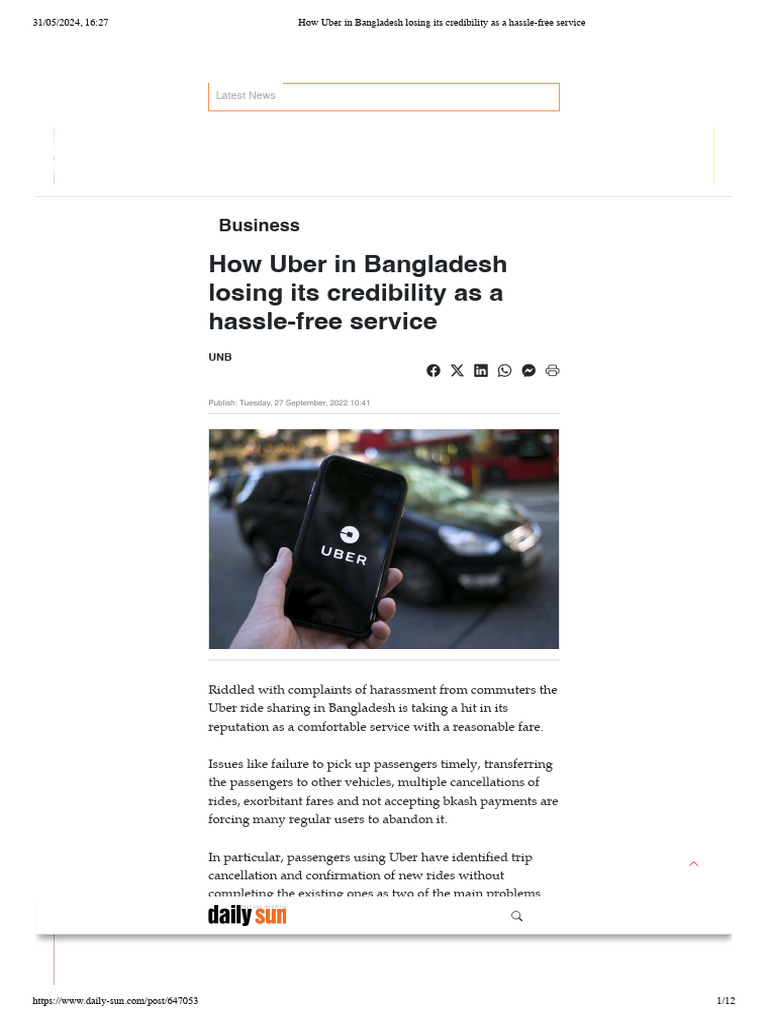 How Uber in Bangladesh Losing Its Credibility As A Hassle-Free Service ...